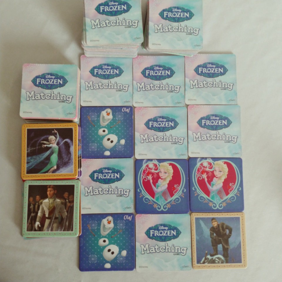 Disney Frozen LOT Elsa Doll & MATCHING Frozen CARD GAME 72 CARDS ...