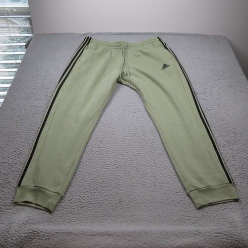 Adidas Pants Mens 2XL Green Black Sweatpants Joggers Gym Activewear ...