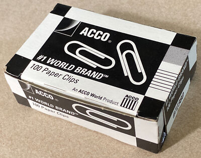 ACCO Paper Clips Standard One (1) Box of 100 - 72380 - NOS - Vintage | eBay