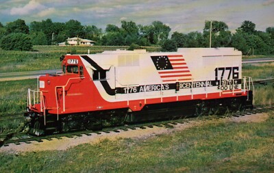 Soo Line RR Company 1776 Red & White US Flag - Railroad Train Postcard ...