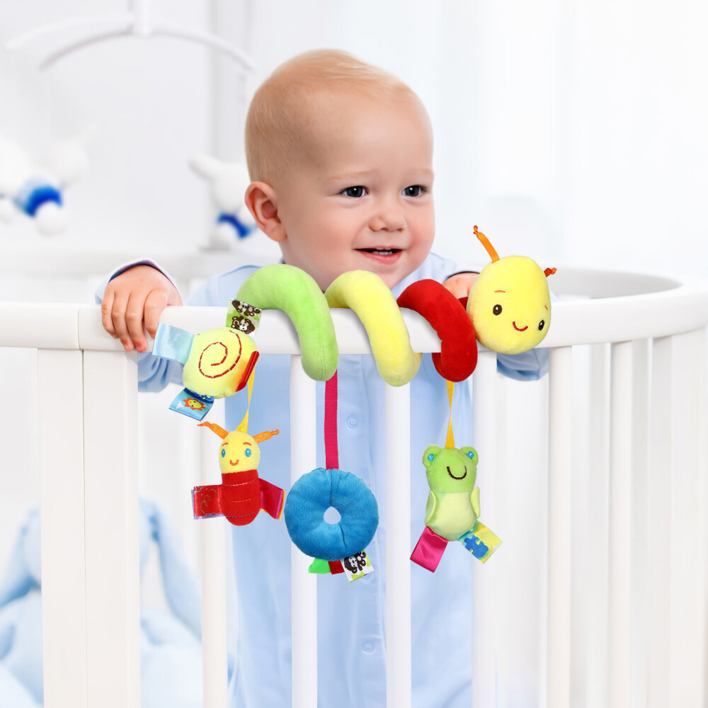Infant Crib Cot Pram Hanging Rattles Spiral Stroller Car Seat Toy w ...