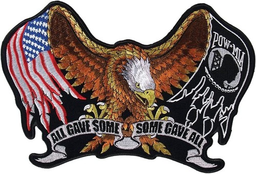 Pow Mia Eagle All Gave Some US Flag Jacket Vest Biker Back Patch - 11 X ...