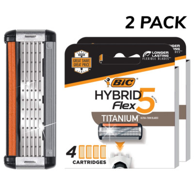 BIC Flex 5 Hybrid Men's 5 Blade Disposable Razor Smooth Shave (4/8 ...