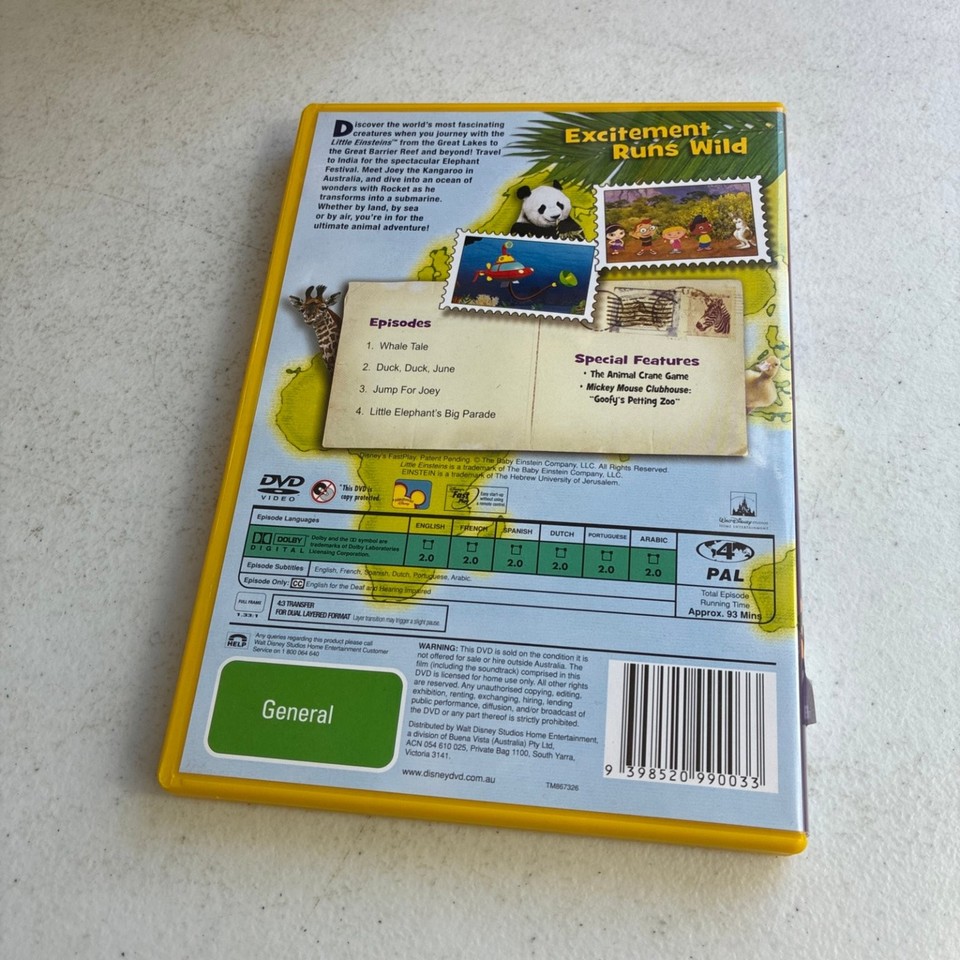 Little Einsteins Animal Expedition DVD 2008 Disney PAL Kids Fun | eBay ...