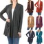 Womens Open Front Fly Away Cardigan Sweater Long Sleeve With Pockets ...