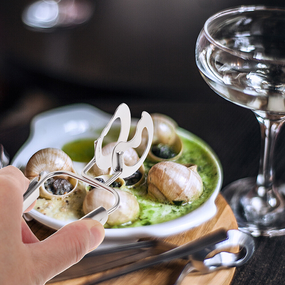 6 Pcs Conch Food Clip Stainless Steel Escargot Tongs Snail Clamps ...