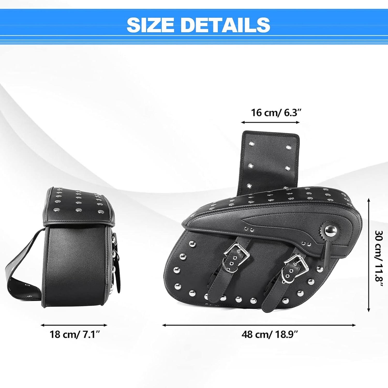 Motorcycle Saddlebags Waterproof Saddle Bag Side Tool Bag PU Leather ...