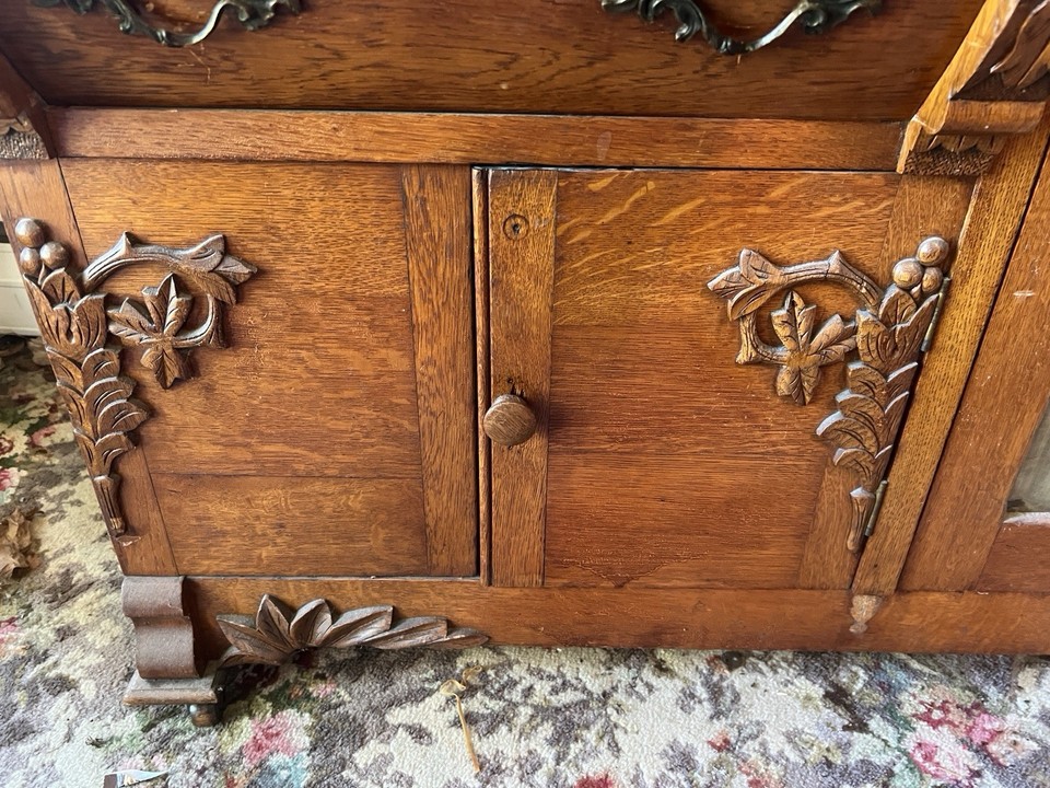 Antique American Oak "Side-by-Side" Secretary Desk and Bookcase, AKA ...