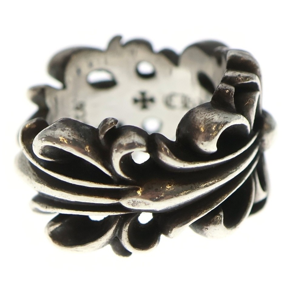Chrome Hearts DBL FLRL CRS Double Floral Cross Ring Silver BCA390 Used ...