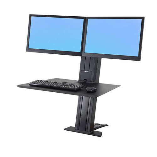 Ergotron-New-33-407-085 _ WORKFIT-SR DUAL MONITOR BLACK | eBay