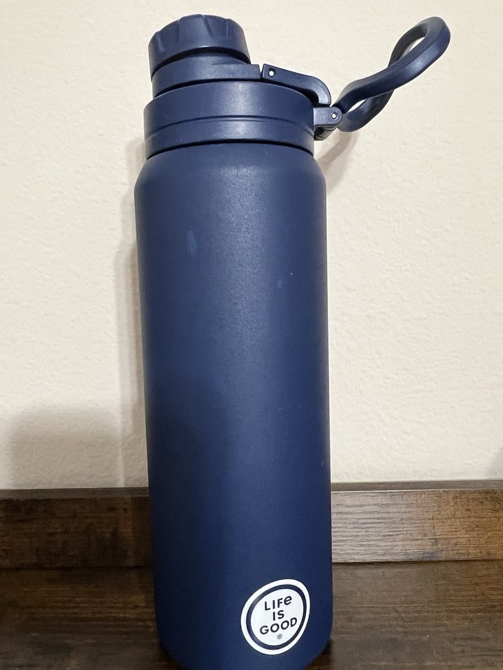 LIFE IS GOOD Water Bottle Stainless Steel Navy 26oz. | eBay