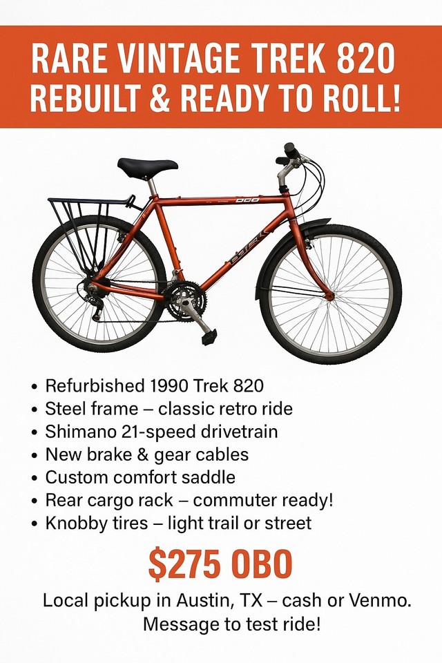 Vintage Trek 820 Mountain Bike – redone $275 (OBO) | eBay