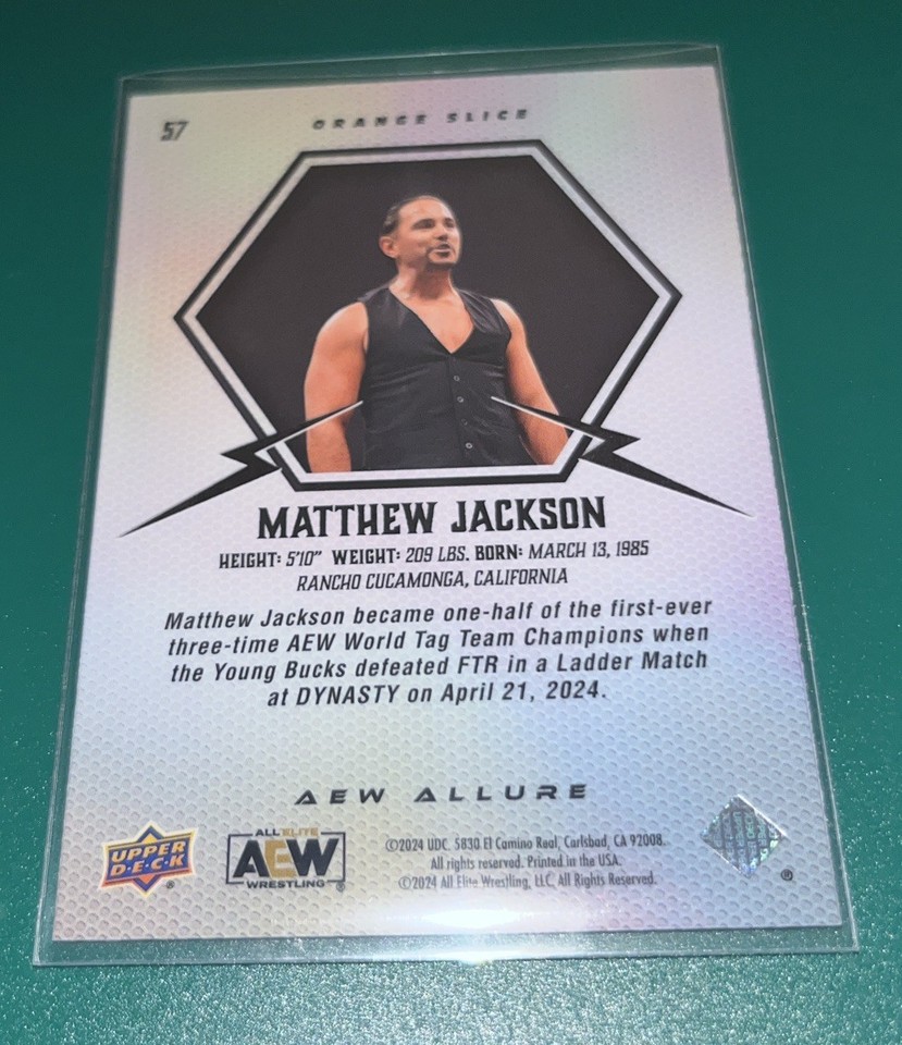 2024 Upper Deck AEW Allure - Orange Slice #57 Matt Jackson Young Bucks ...