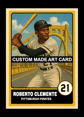 Roberto Clemente Pittsburgh Pirates Cartoon Fun Custom Made Baseball ...