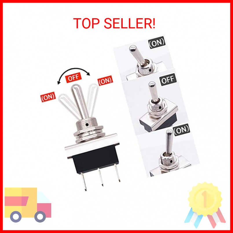 mankk 2PCS Momentary Toggle Switch 12V 25A SPDT (ON)-Off-(ON) 3Pin 3 Position wi | eBay