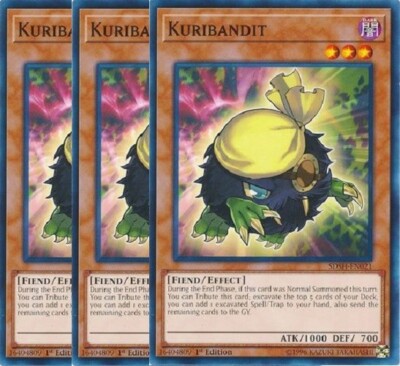 Yugioh - Kuribandit x 3 - 1st Edition - NM - Free Holographic Card | eBay