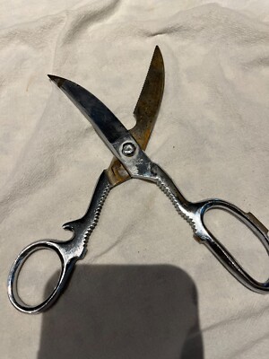 Vintage Scissors Chrom Take Apart Serrated Kitchen Shears Italy 8.5” | eBay