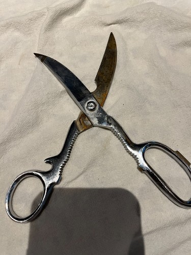 Vintage Scissors Chrom Take Apart Serrated Kitchen Shears Italy 8.5” | eBay