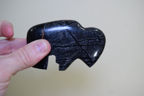 Picasso Marble Stone Buffalo Bison Sculpture Figurine 4”x 2.5” Carved ...