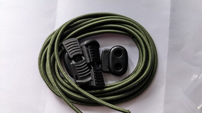 No Tie CAMO /ARMY GREEN Elastic Shoelace Lock Laces Shoe Strings ...
