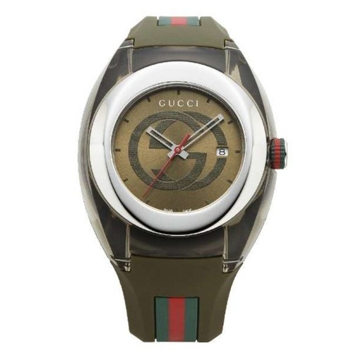 Gucci YA137106 Sync XXL Quartz Green Dial Men's Watch New + Box & Paper ...