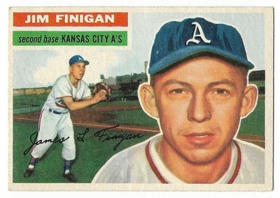 1956 Topps #22 JIM FINIGAN-EX, WB-FREE USA Ship-KANSAS CITY ATHLETICS ...