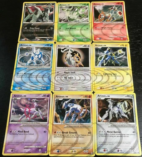 COMPLETE Arceus 9 Card Set AR1-AR9 Holo Rare Ripple Foil Pokemon ...