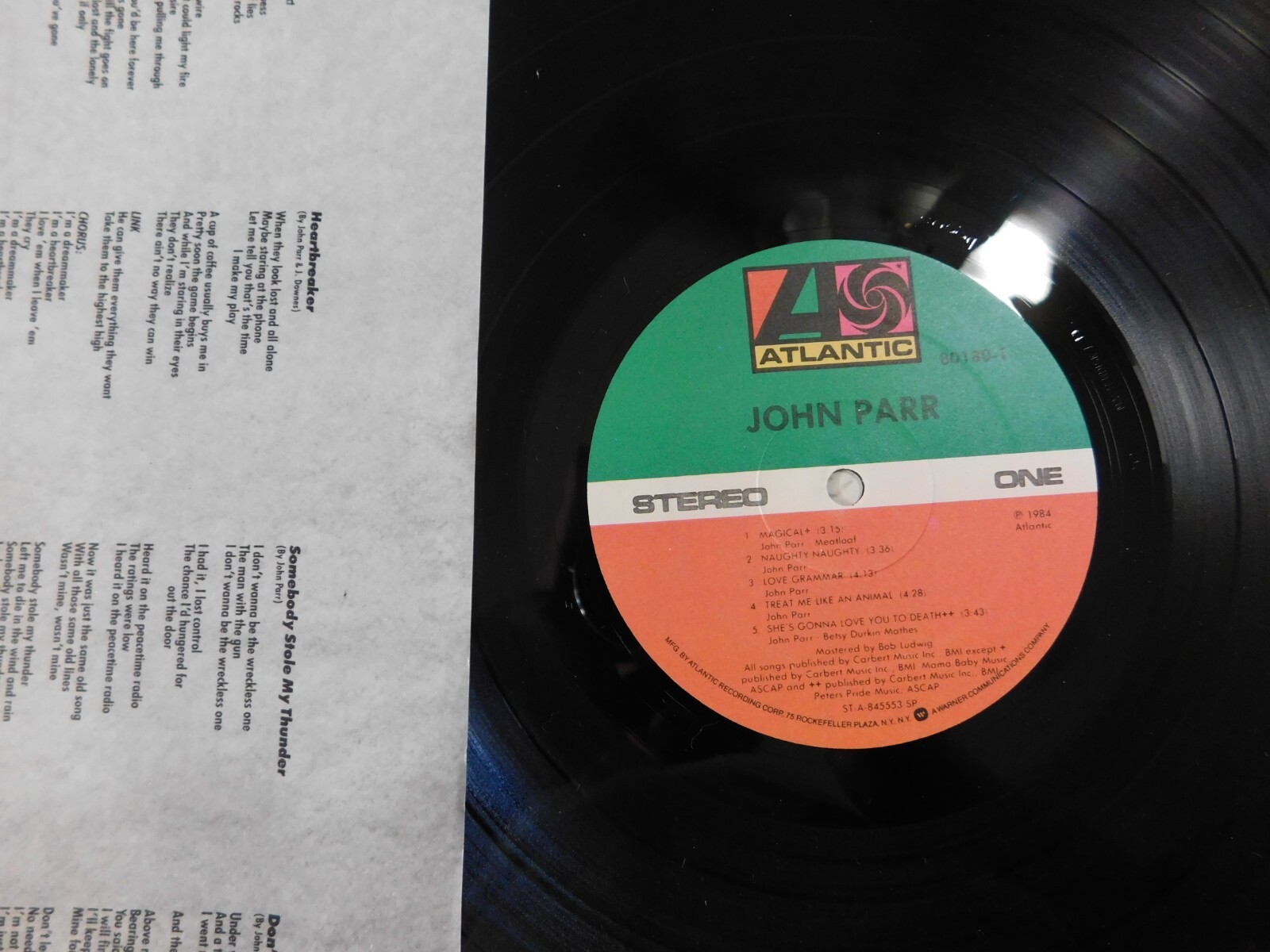 JOHN PARR 1984 SELF TITLED LP W/ LYRIC SLEEVE "NAUGHTY NAUGHTY" | eBay