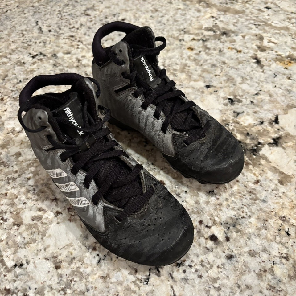 ADIDAS FILTHYQUICK 2.0 Boys Mid Football Cleats Size 13K SILVER BLACK ...