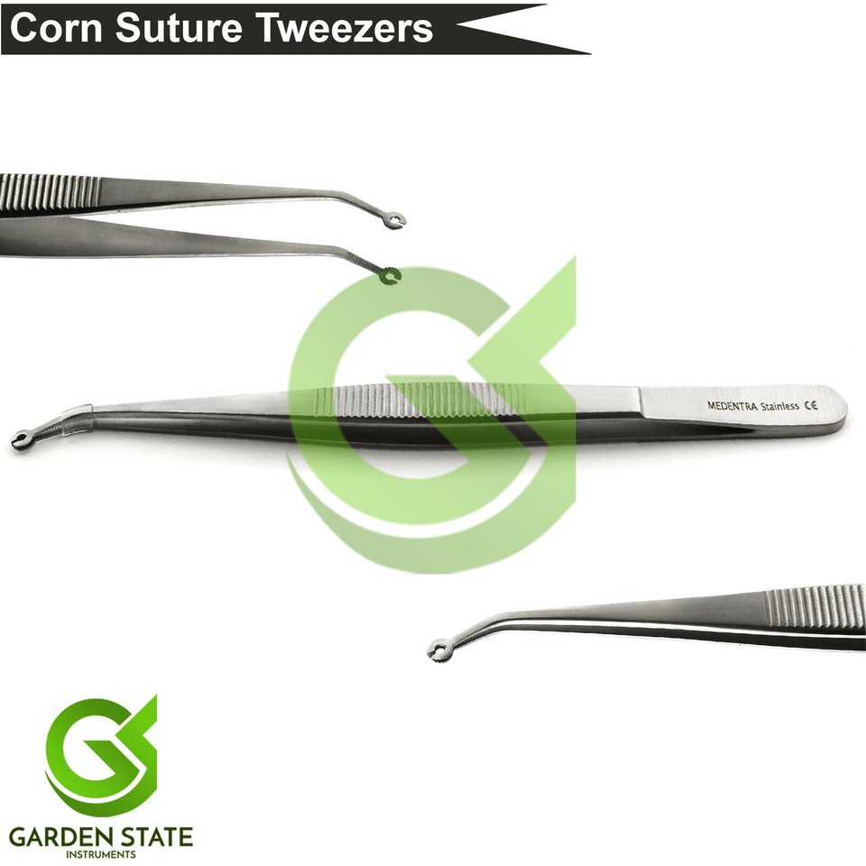 3pcs Corn Suture Tweezers Angular Easy Suturing Soft Tissues Holding ...