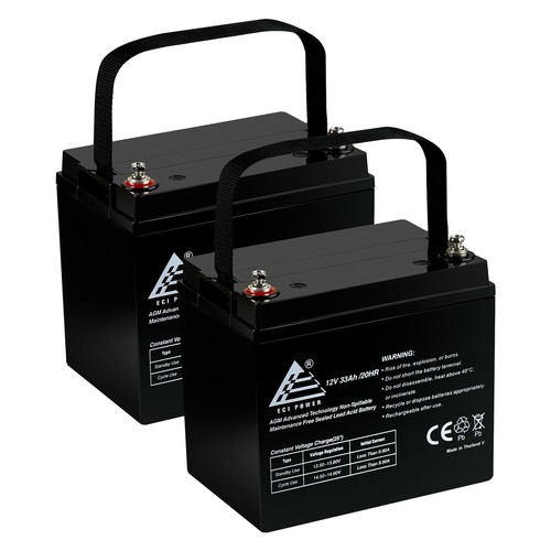 2 pack | 12V 33Ah SLA Rechargeable Battery Replaces Werker WKDC12-33J ...