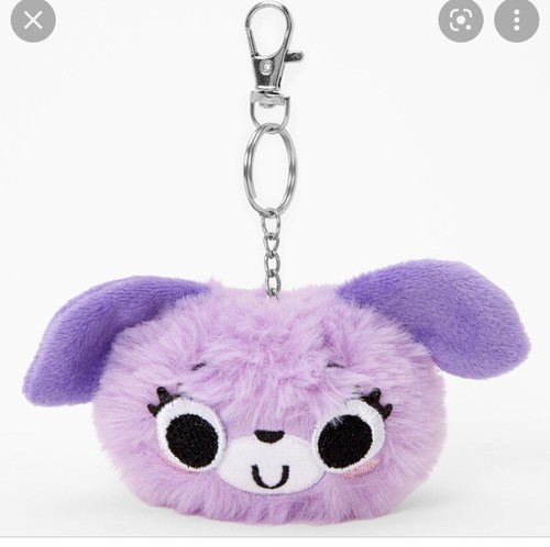 Claire’s purple plush puppy dog keychain backpack purse clip nwt | eBay