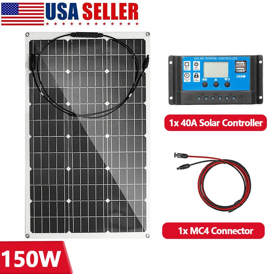 Solar Panel Kit Complete Solar Power Generator 40A Home 110v Grid ...