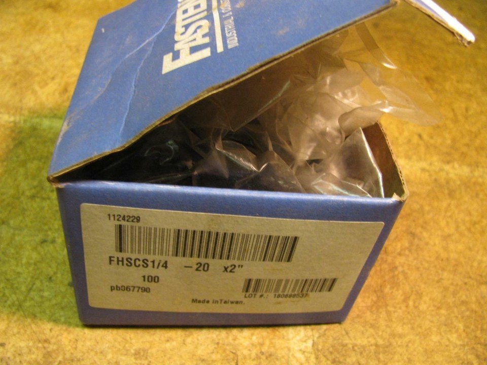 98 Fastenal FHSCS 1/4-20x2 Allen Head Counter Sunk Flat Head Black ...