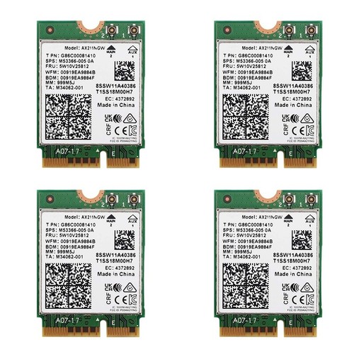 4X AX211NGW WiFi 6E M.2 Key E CNVio2 Dual Band 2.4Ghz/5Ghz Card 802 ...
