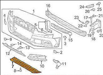 OEM AUDI A5 8T FRONT BUMPER LOWER GUARD COVER 8T0807611 GENUINE NO DUTY ...