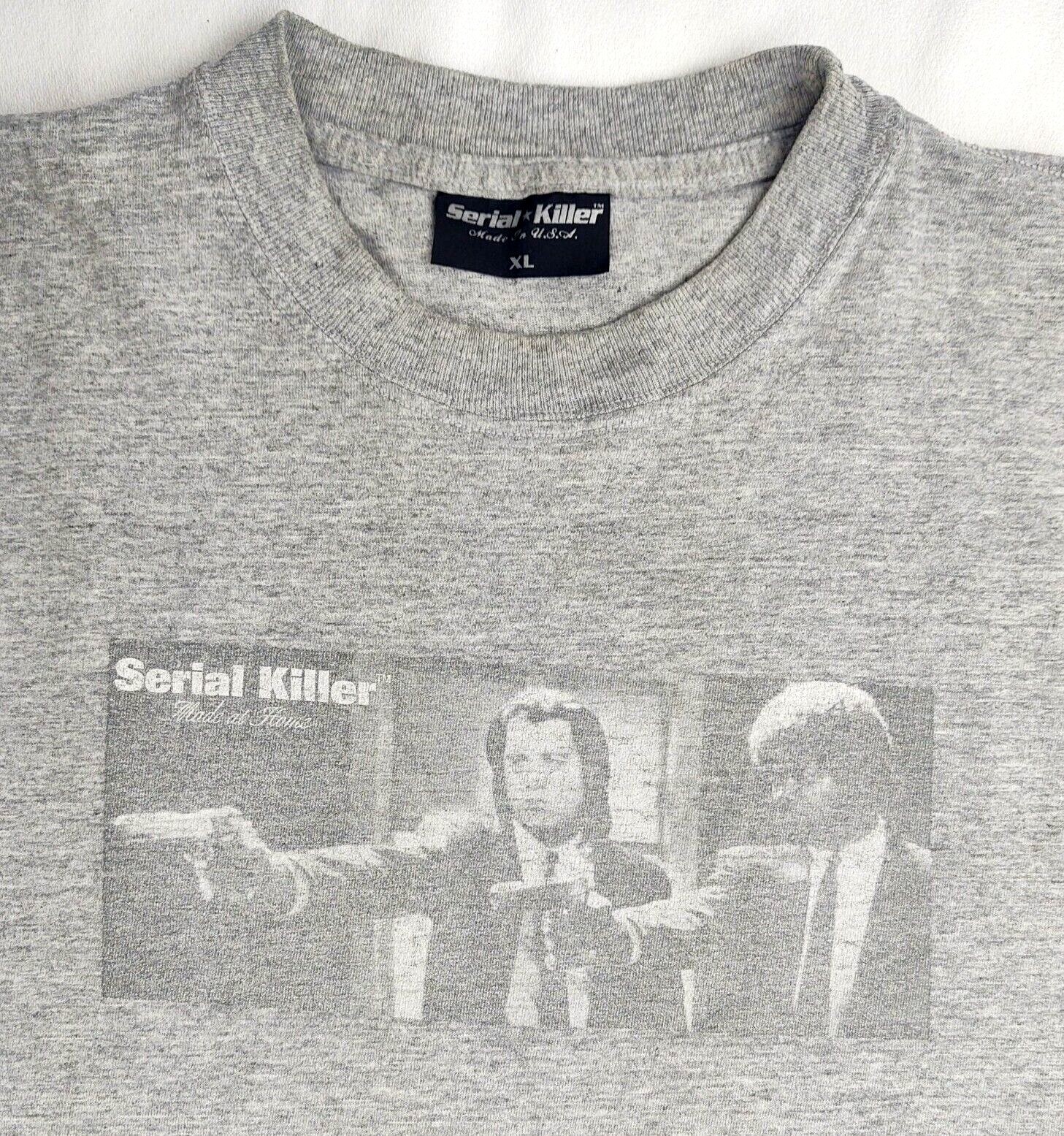 Vintage Pulp Fiction Gray Serial Killer Shirt Size XL - Gem
