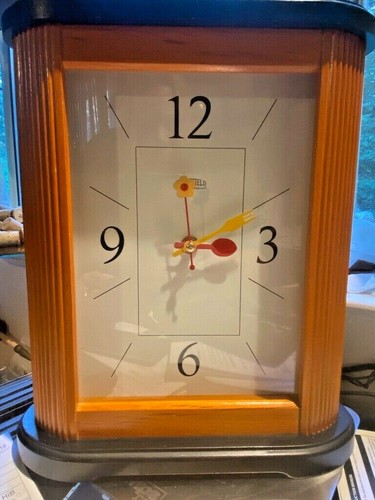 Vintage Wooden SPRINGFIELD Mantel Clock 90941 Fork Spoon Flower Hands ...
