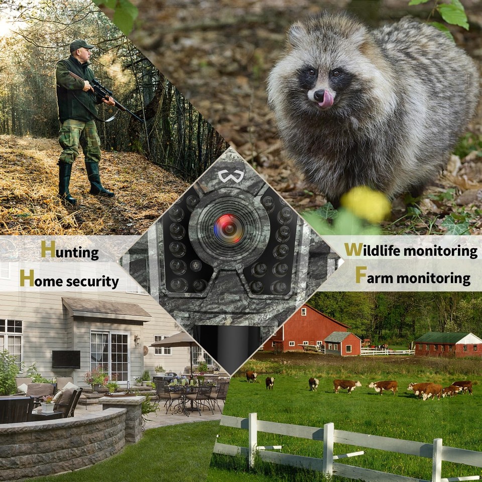 Mini Trail Camera 4 Pack 24MP 1080P HD, Game Cam with SD Card ...