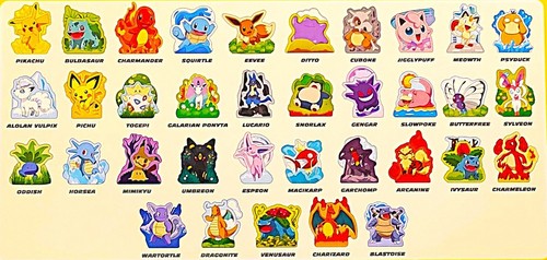 COLES POKEMON BUILDERS CHARACTERS/CARDS/FIGURES (30 UNIQUE)+ COLLECTOR ...