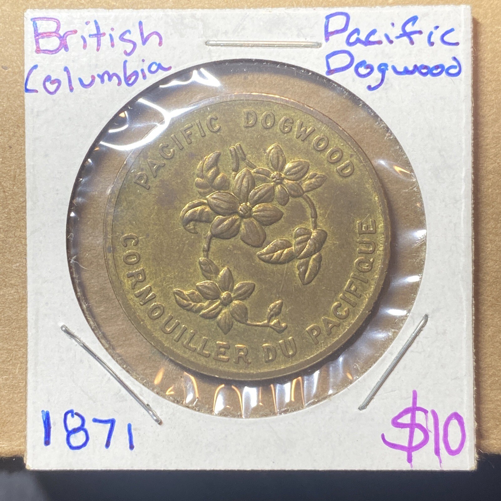 Pacific Dogwood tree flower Canada cornouiller COIN MEDAL TOKEN British ...