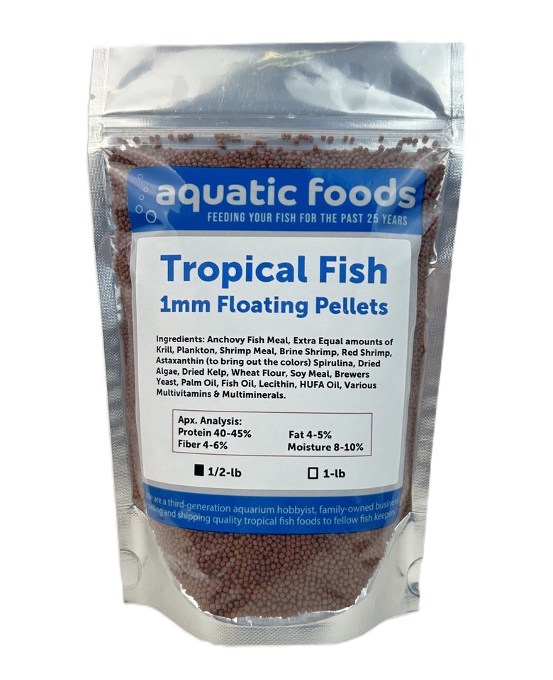 1mm - 1/32" Tropical Fish Floating Pellets for Discus, Cichlids ...