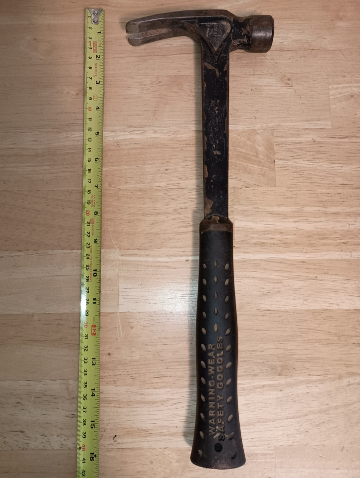 Vintage Estwing 15oz Raised Logo Hammer 15 1/2" Long Rubber Grip RARE ...