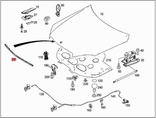 Genuine MERCEDES C204 S204 W204 Engine Hood Seal 2048800297 | eBay