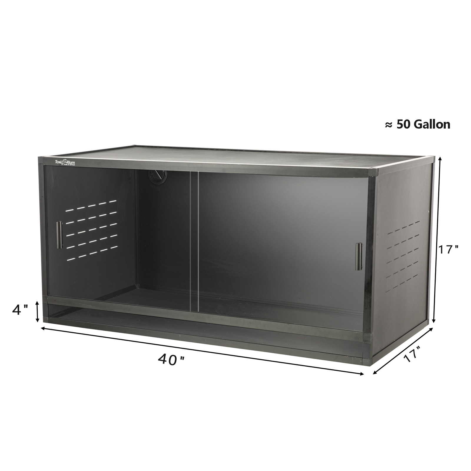 Bearded Dragon PVC Reptile Enclosure 40" x 17" x 17" Black Low Habitat ...