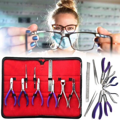 9-Eyeglass Optical Optician Tools Pliers Bent Nose Rimless Optical ...