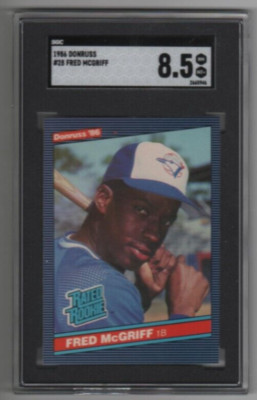 1986 Donruss FRED MCGRIFF #28 NM-MT+ SGC 8.5 Toronto Blue Jays Sharp ...