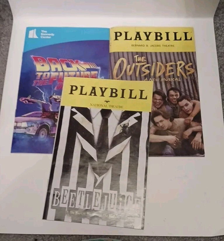 Lot Of 6 Broadway Musical Playbill Outsiders, Beetlejuice, Back To The ...