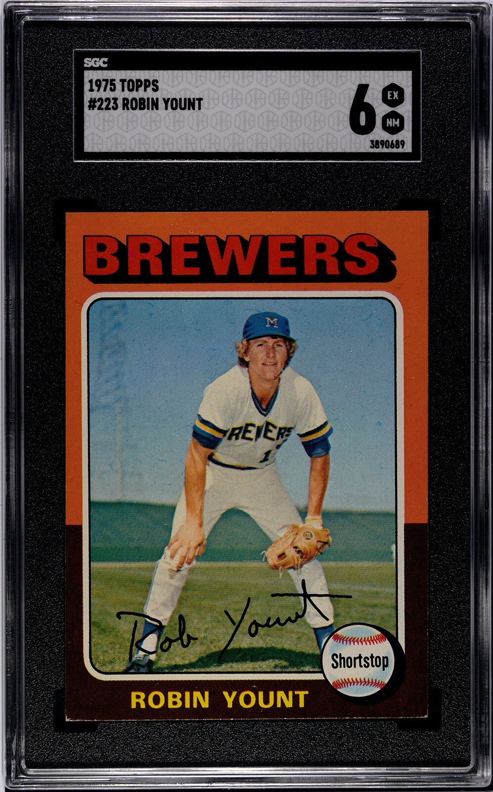 ROBIN YOUNT, 1975 Topps #223, SGC 6, EX-NM, Brewers, HoF, Rookie Card ...