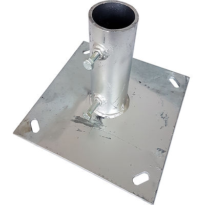 1.5" to 2" Pole Mast Ground Base Plate Galvanised Stand Mount Aerial ...